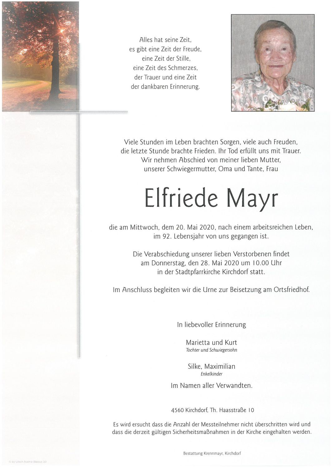 Todesfall Elfriede Mayr